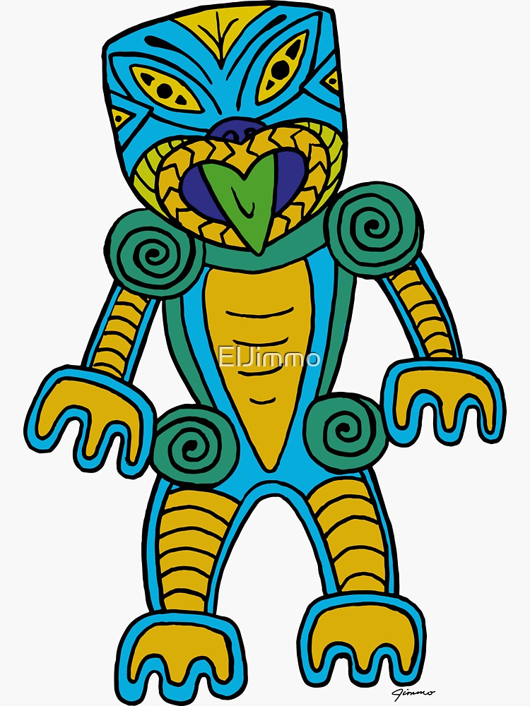 "Maori Tiki God New Zealand " Sticker for Sale by ElJimmo | Redbubble