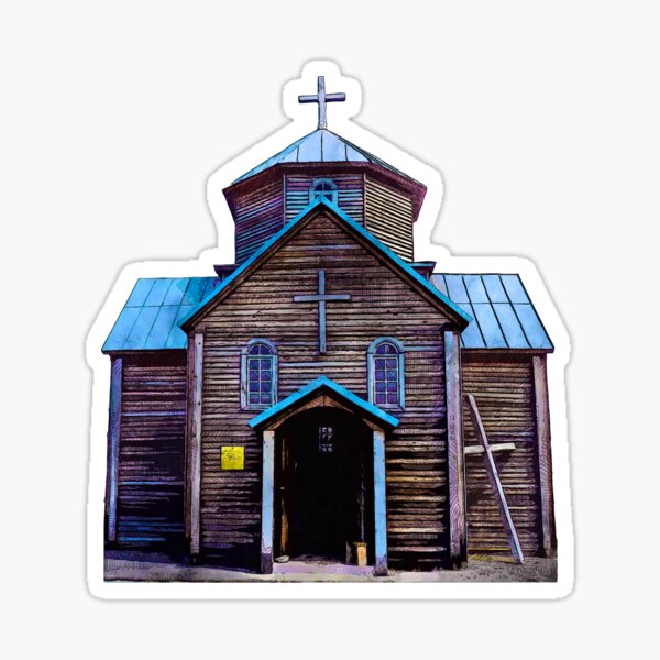 "Church paintings collection | Christmas gifts | Church poster Sticker ...