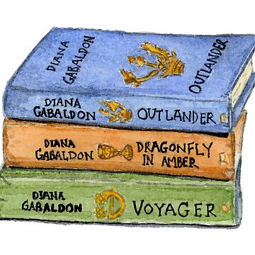 "Outlander Book Stack Watercolor" Sticker for Sale by JosieTexidor ...