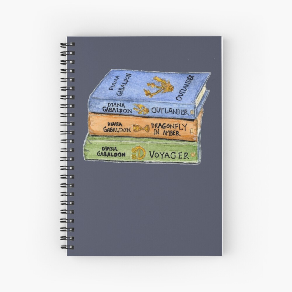 "Outlander Book Stack Watercolor" Spiral Notebook for Sale by ...