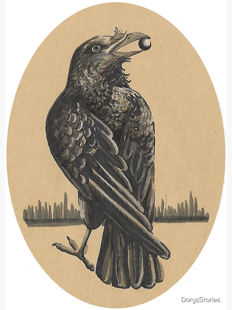 "Wise Raven" Sticker for Sale by DorysStories | Redbubble