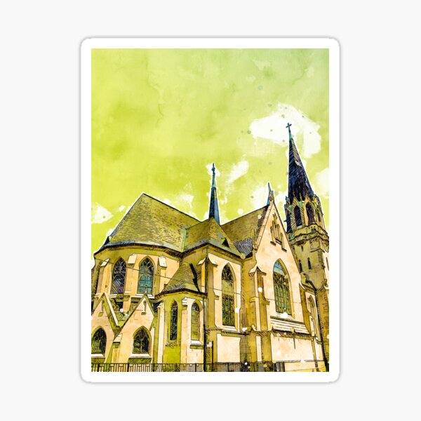"Church paintings collection | Christmas gifts | Church poster Sticker ...