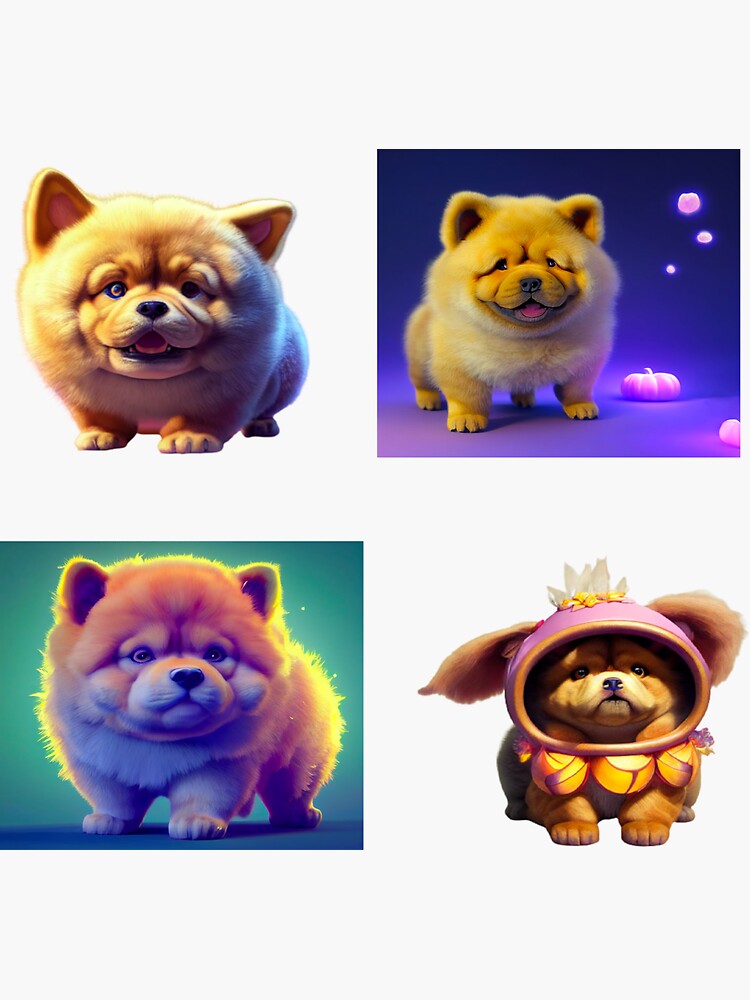"Chow Chow - Puppy Sticker Pack" Sticker for Sale by FizzHead | Redbubble