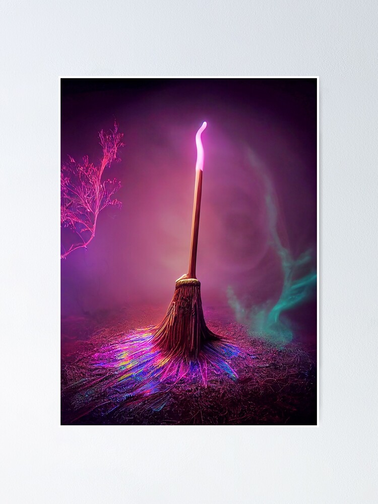 "Magical Broomstick Working Its Magic" Poster for Sale by ...