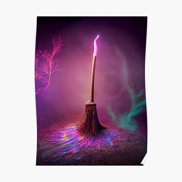 "Magical Broomstick Working Its Magic" Poster for Sale by ...