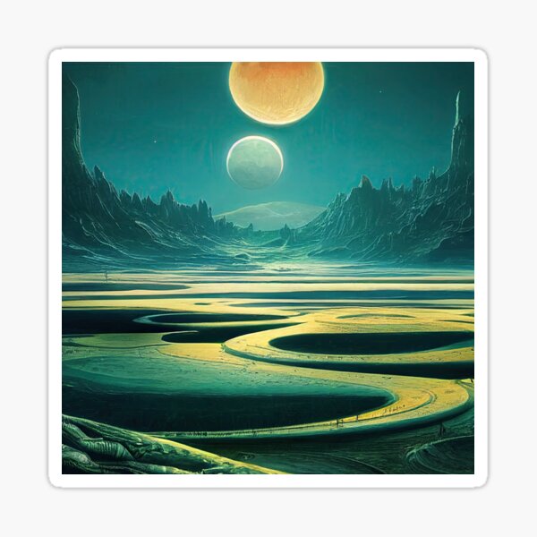 "Alien planet fantasy landscape" Sticker for Sale by mrlongfield ...