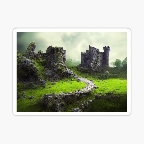 "The Ramshackle Broken Castle" Sticker for Sale by LessLowLast | Redbubble