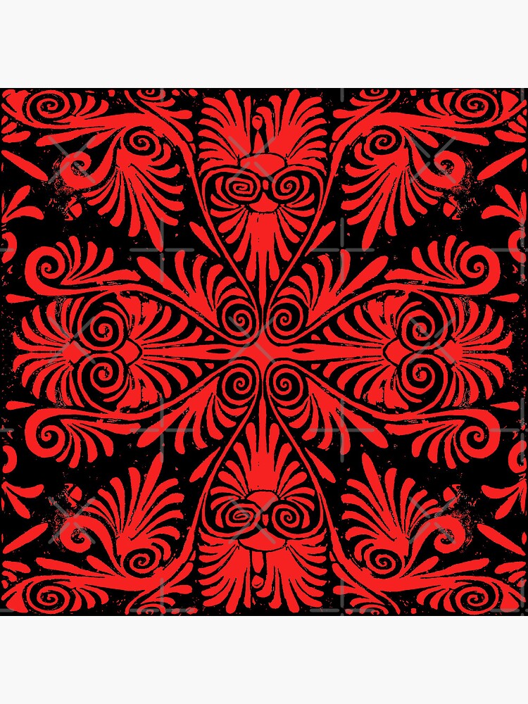 "Ancient Greek Pattern Red" Poster for Sale by technai | Redbubble