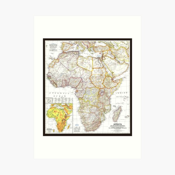 ""Africa: 1950 / today - detailed map with the Arabian Peninsula ...