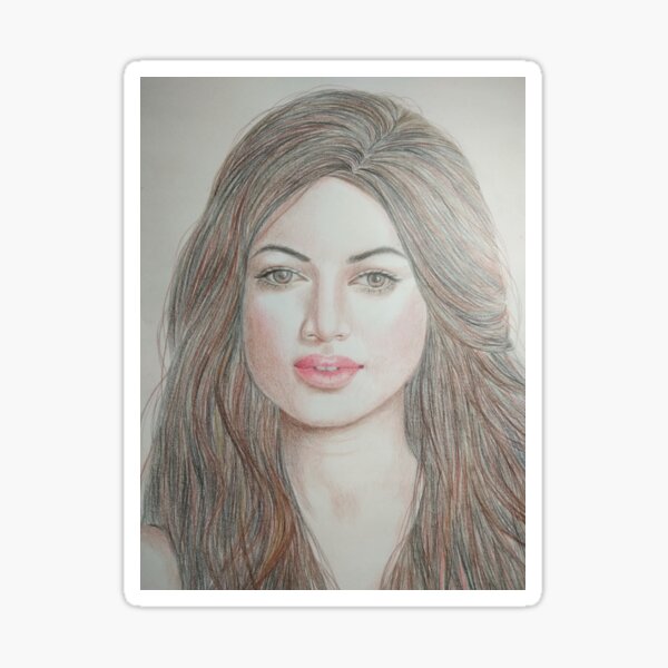 "The Beautiful Girl with Long Hair" Sticker for Sale by annikaarts ...