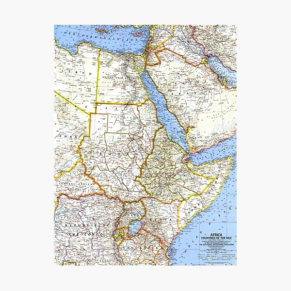 Lámina fotográfica «"África: 1963 / hoy - mapa detallado de los países ...