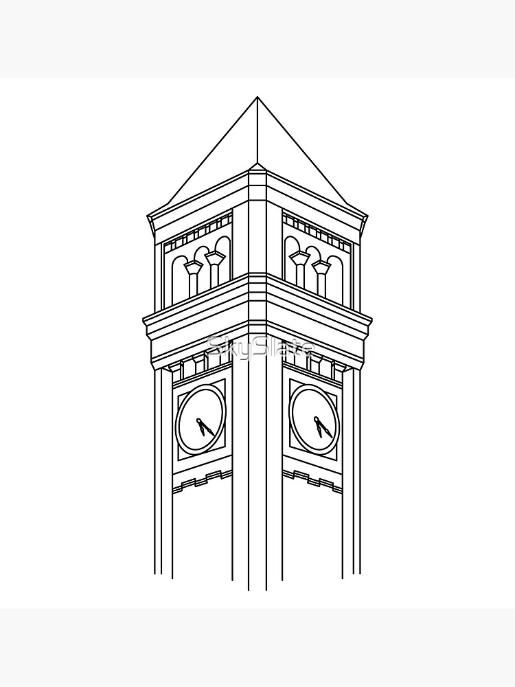 "Clocktower Line Art" Poster for Sale by SkySlate | Redbubble