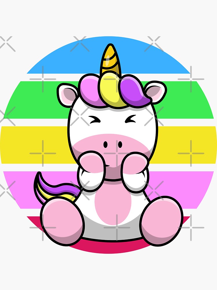 "Cute happy unicorn gift" Sticker for Sale by Rev-Style | Redbubble