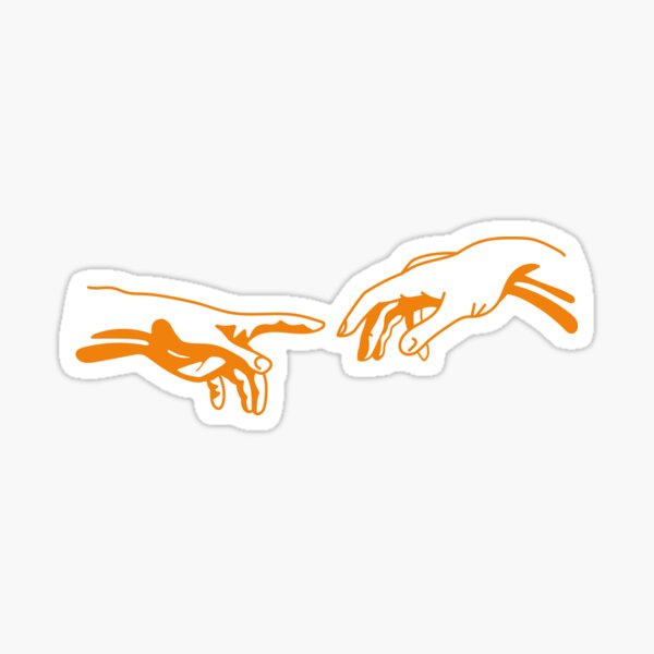 "The Creation Of Adam Orange" Sticker for Sale by ReeCollection | Redbubble