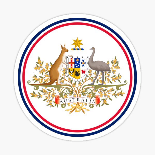 "Australia Circled Coat of Arms" Sticker for Sale by PatternsUp | Redbubble