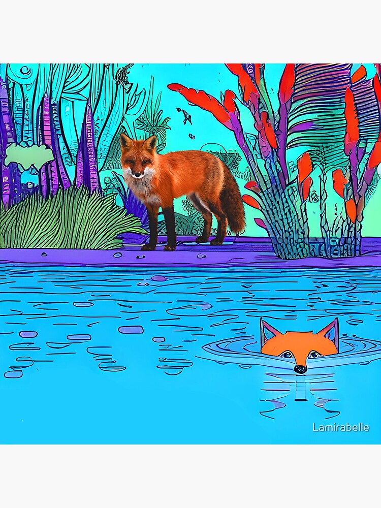 "Comic art collage of a fox" Sticker for Sale by Lamirabelle | Redbubble