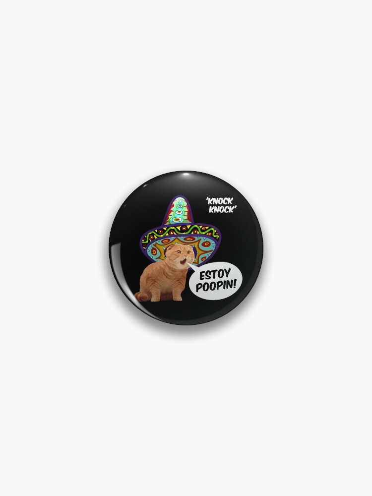 "HQ ESTOY POOPIN Mexican Screaming Cat Meme" Pin for Sale by ...