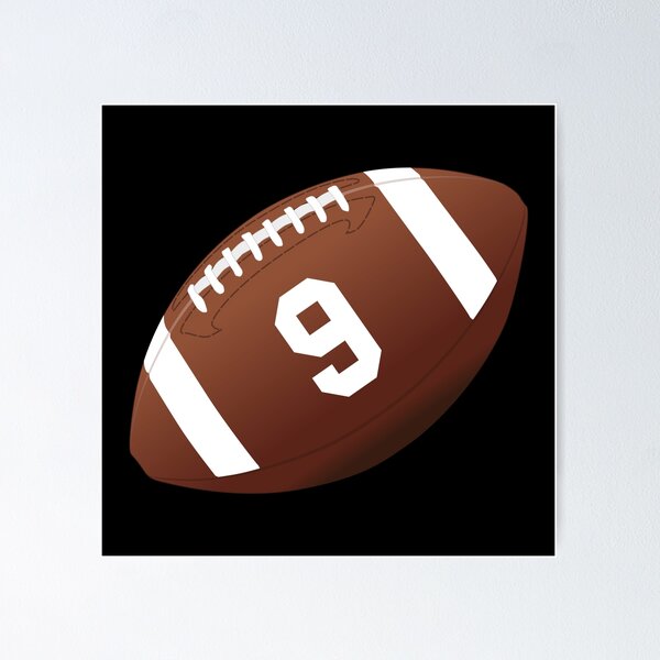 "American football ball number 9, nine" Poster for Sale by TheCultStuff ...