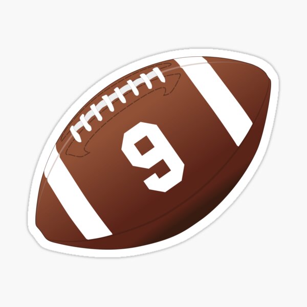 "American football ball number 9, nine" Sticker for Sale by ...