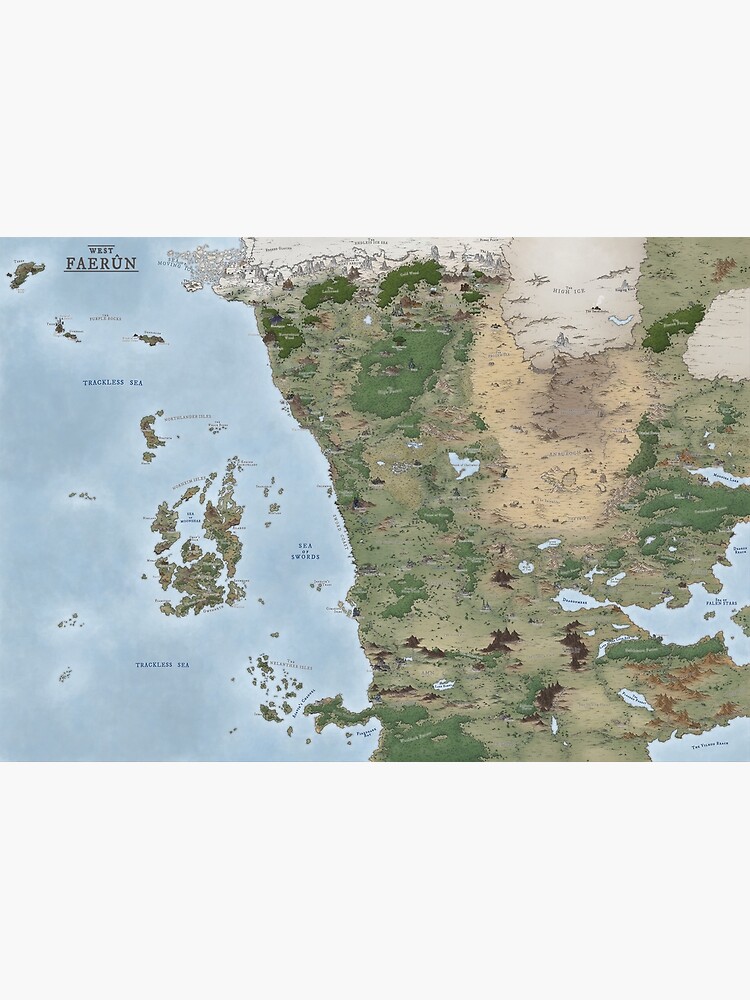 "West-Färûn. Detaillierte Karte der Vergessenen Reiche" Poster von ...