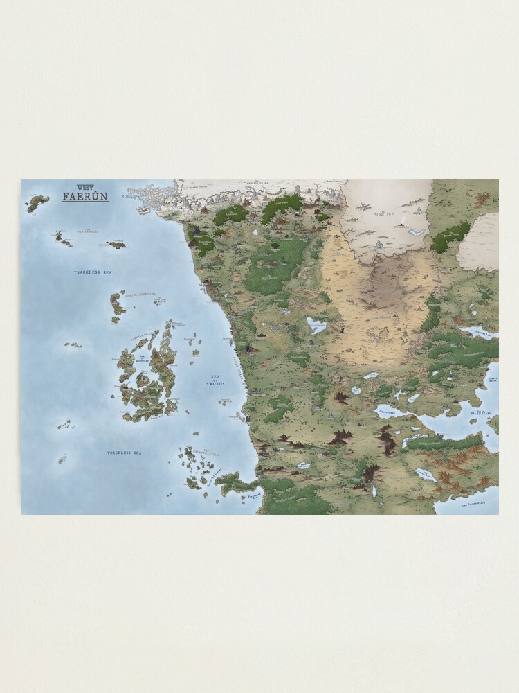 "West Faerûn. Forgotten Realms detailed map" Photographic Print for ...