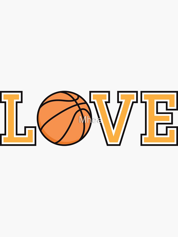 "Love basketball sticker and cup" Sticker for Sale by Mhea | Redbubble