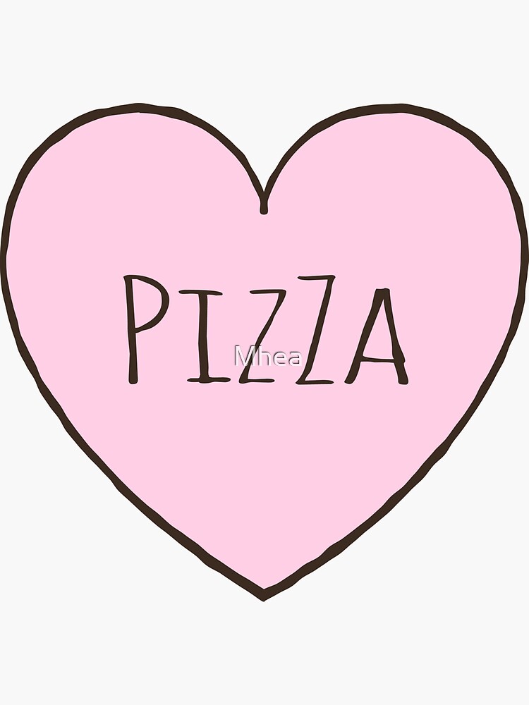 "Love pizza sticker - pink heart" Sticker for Sale by Mhea | Redbubble