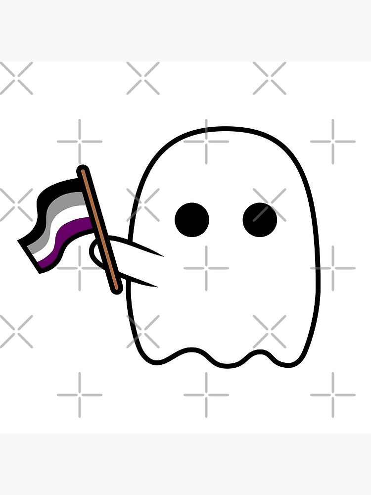 Ghost With Asexual Pride Flag Poster For Sale By Lunyssa Redbubble