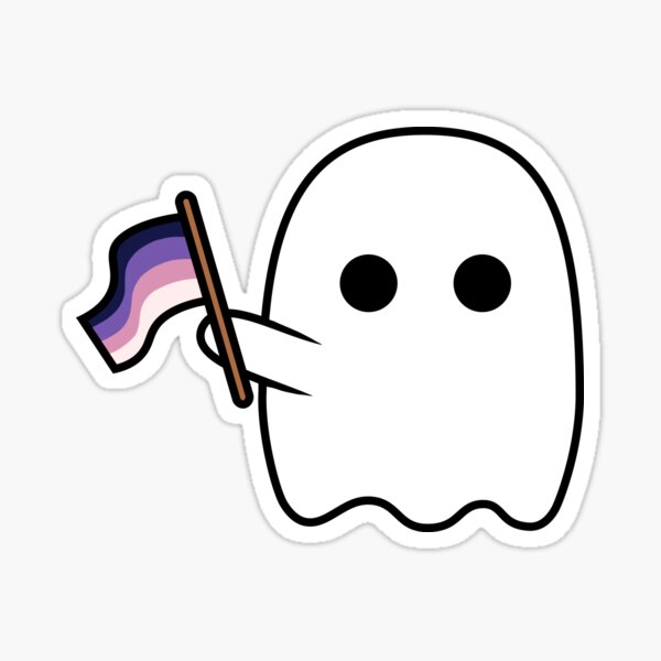 "Ghost with asexual spectrum pride flag" Sticker for Sale by lunyssa ...