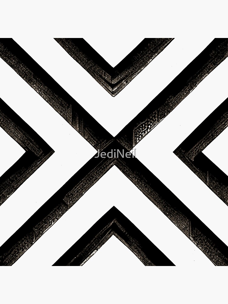 "Minimalist Black and White X and Diamond Design Pattern" Sticker for ...