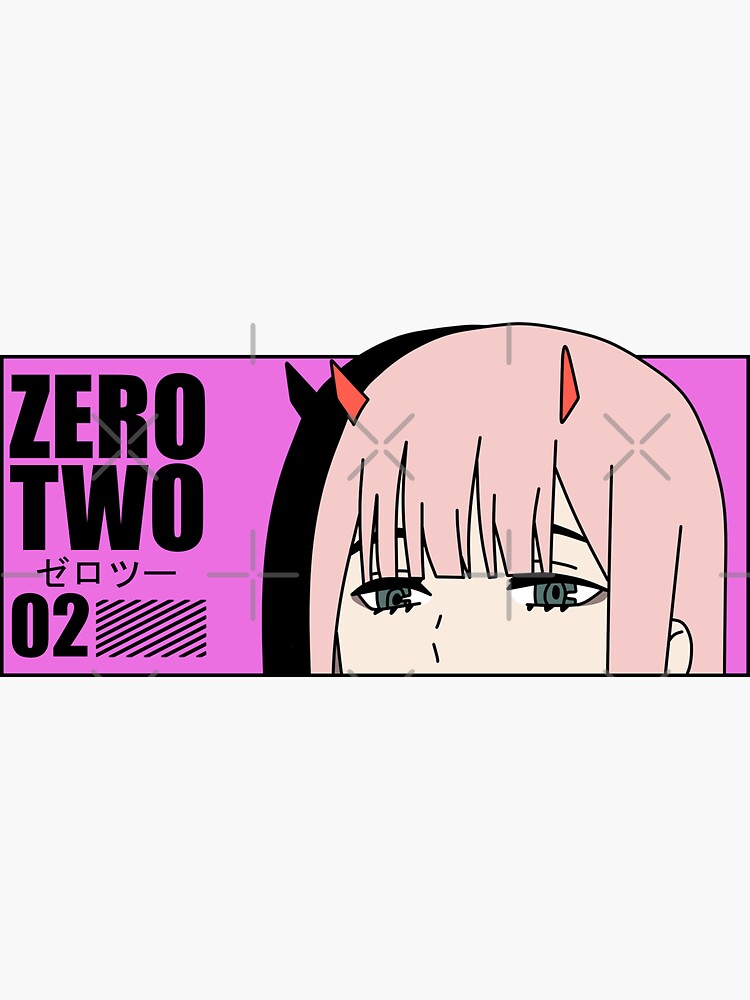 "cool zero two with japanese text" Sticker for Sale by Semzig | Redbubble