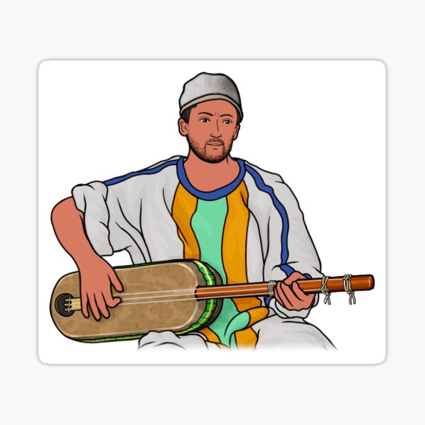 "moroccan ginbri art gnawa style memories " Sticker for Sale by ...