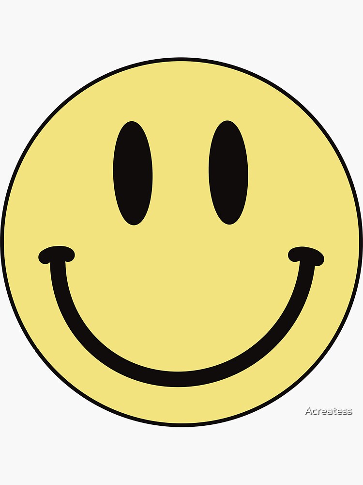"Yellow smiley" Sticker for Sale by Acreatess | Redbubble