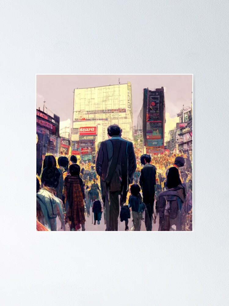 "Walking the Shibuya crossing" Poster for Sale by Mirochan80 | Redbubble