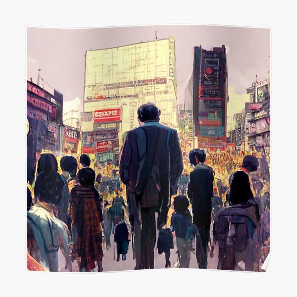 "Walking the Shibuya crossing" Poster for Sale by Mirochan80 | Redbubble