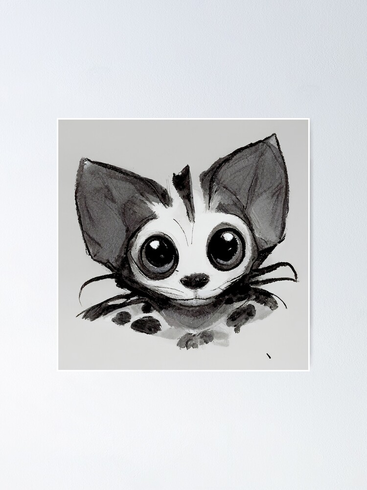 "Grey spotted Cat frog hybrid Portrait" Poster for Sale by ...