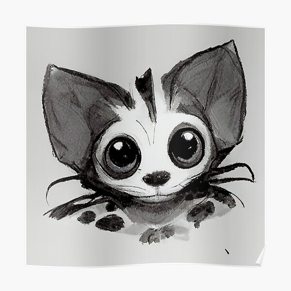 "Grey spotted Cat frog hybrid Portrait" Poster for Sale by ...