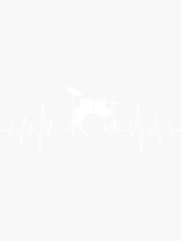 "Drummer Heartbeat Retro Drum Kit Rock Drumming" Sticker for Sale by ...