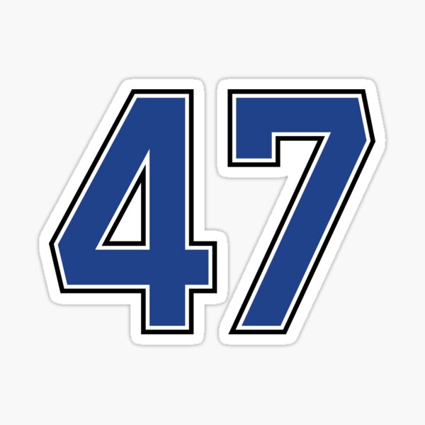 "Number 47 lucky sports jersey forty seven" Sticker for Sale by ...