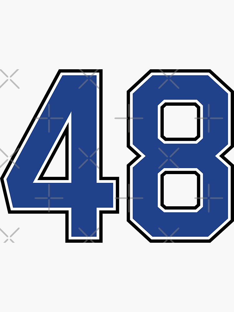 "Number 48 lucky sports jersey forty eight" Sticker for Sale by ...