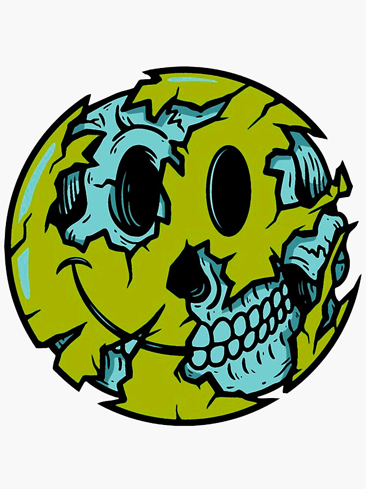 "two-faced smiley face" Sticker for Sale by si3iy | Redbubble