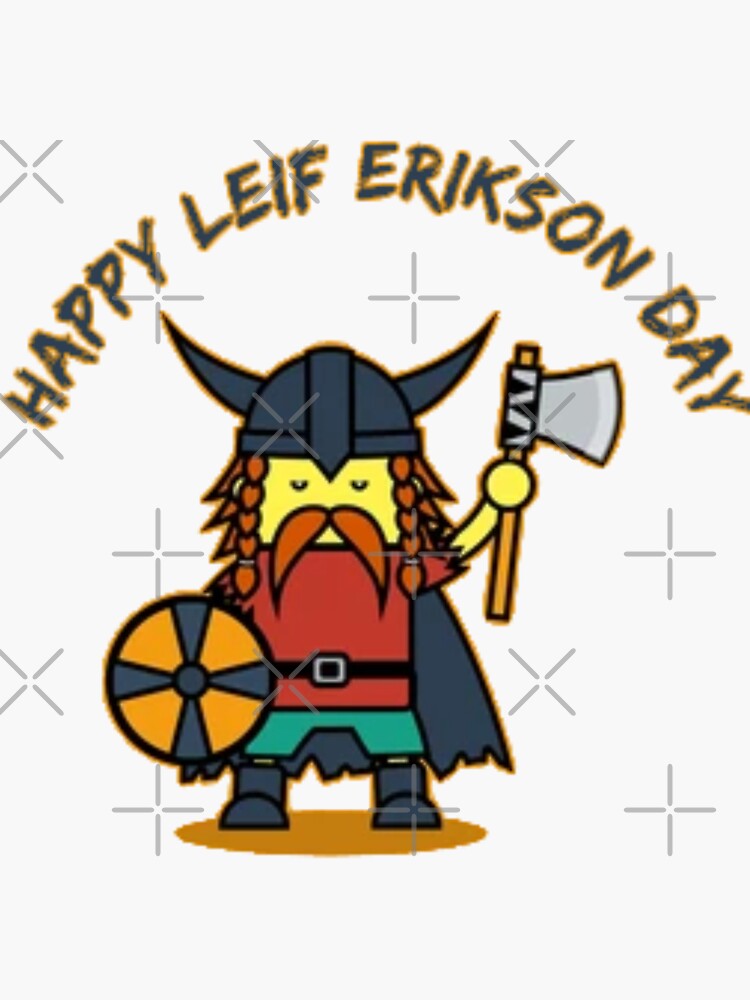 "Lief Erikson Day" Sticker for Sale by vaske-bros | Redbubble