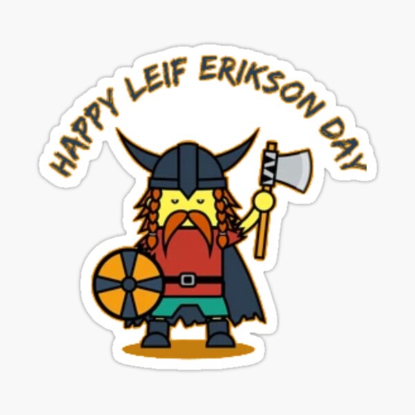 "Lief Erikson Day" Sticker for Sale by vaske-bros | Redbubble