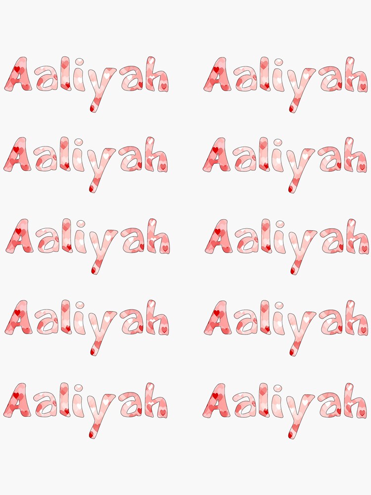 "Aaliyah hearts name sticker pack." Sticker for Sale by tshirtsmash ...