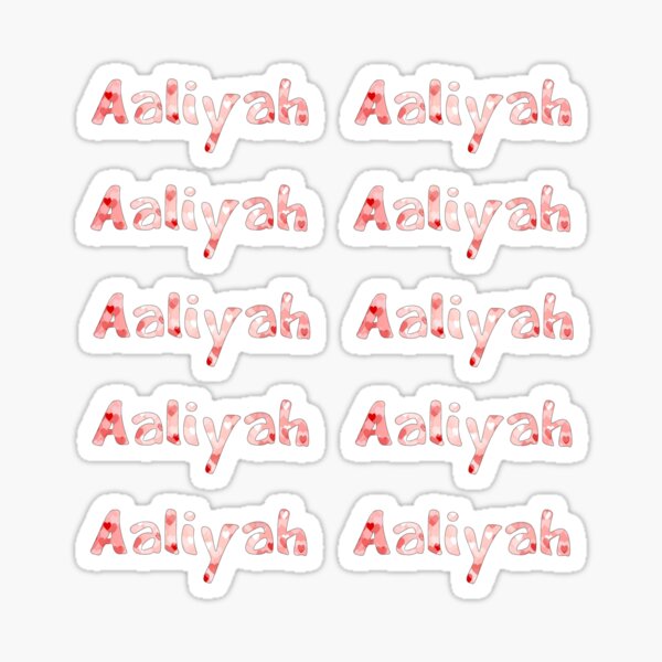 "Aaliyah hearts name sticker pack." Sticker for Sale by tshirtsmash ...