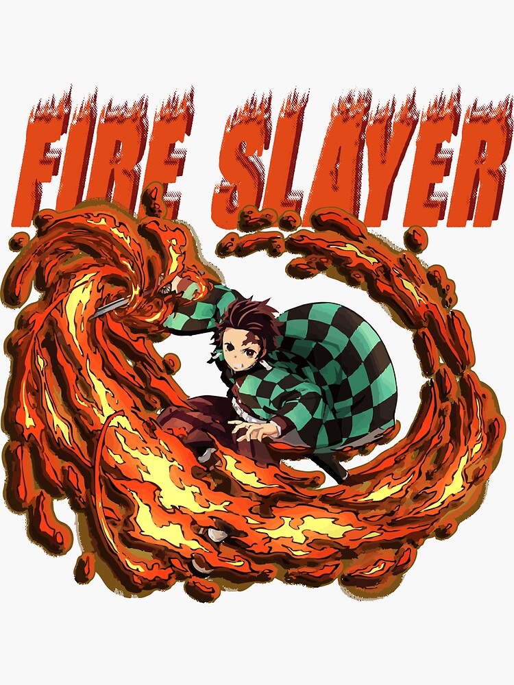 "FIRE SLAYER DEMON" Sticker for Sale by ta606 | Redbubble