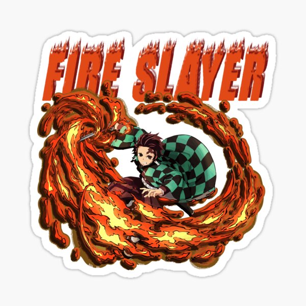 "FIRE SLAYER DEMON" Sticker for Sale by ta606 | Redbubble