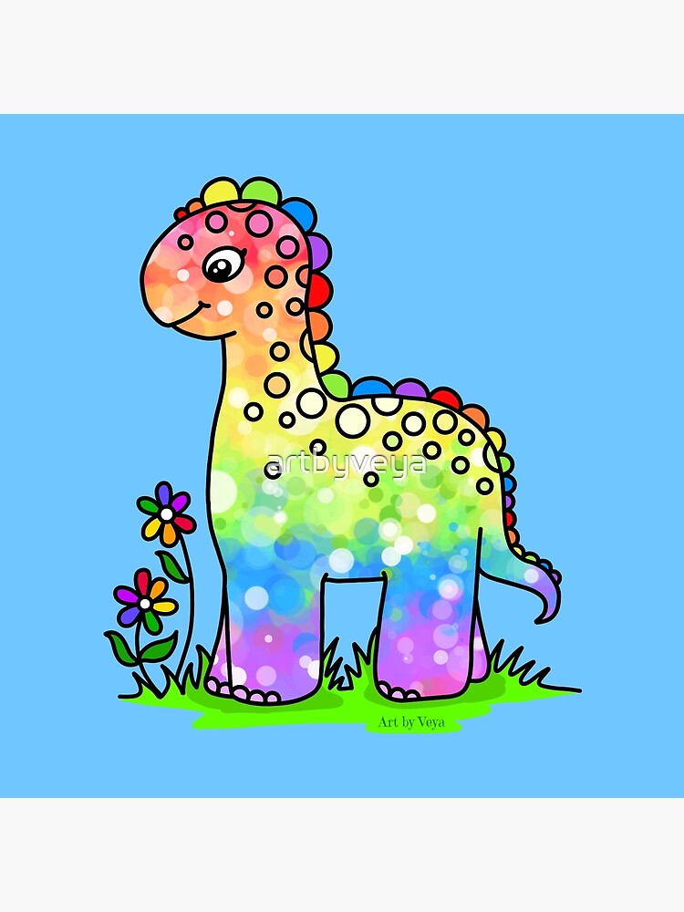 "Rainbow Dinosaur" Poster for Sale by artbyveya | Redbubble