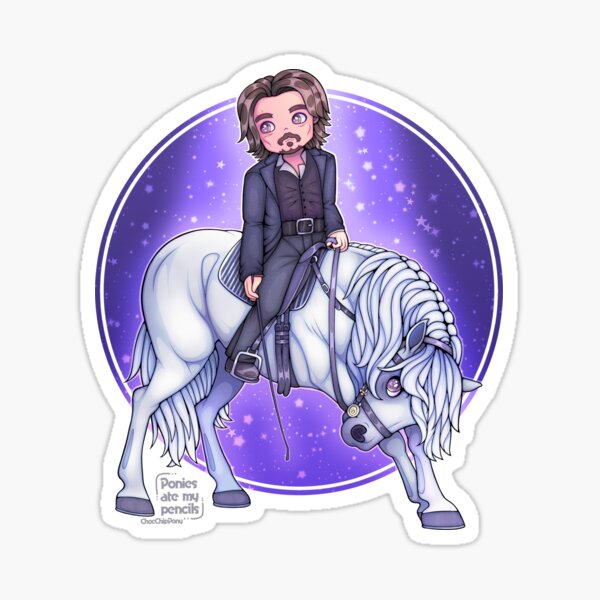 "Cesar On Bowing Horse" Sticker for Sale by Choc-Chip-Pony | Redbubble