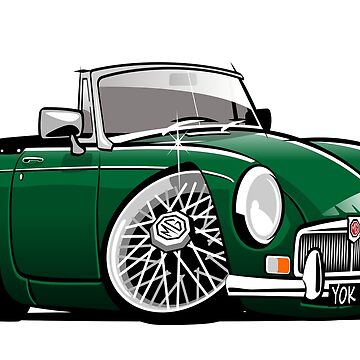 "MG MGB roadster personalized caricature YOK94J" Sticker for Sale by ...